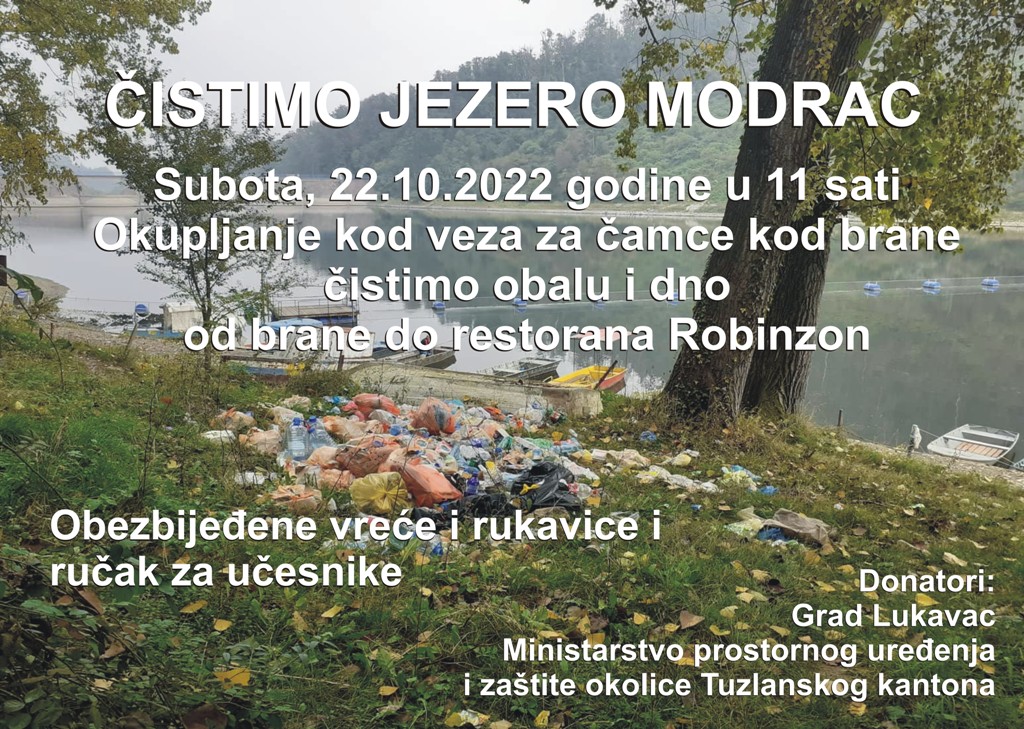 U subotu akcija čišćenja obale jezera Modrac - RTV Lukavac